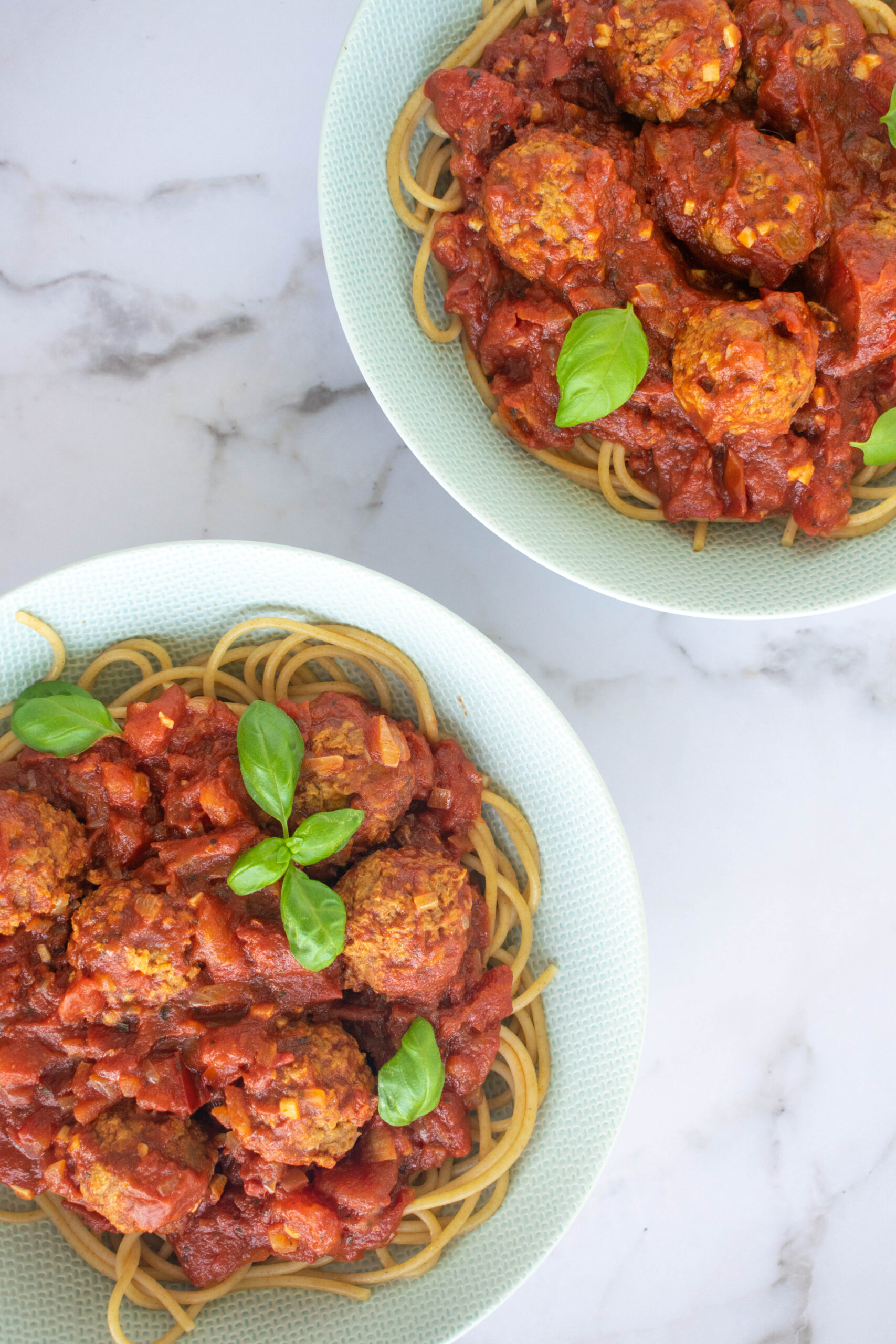 Spaghetti met vegan balletjes in tomatensaus € 1,74 p.p. - Bonusvegan
