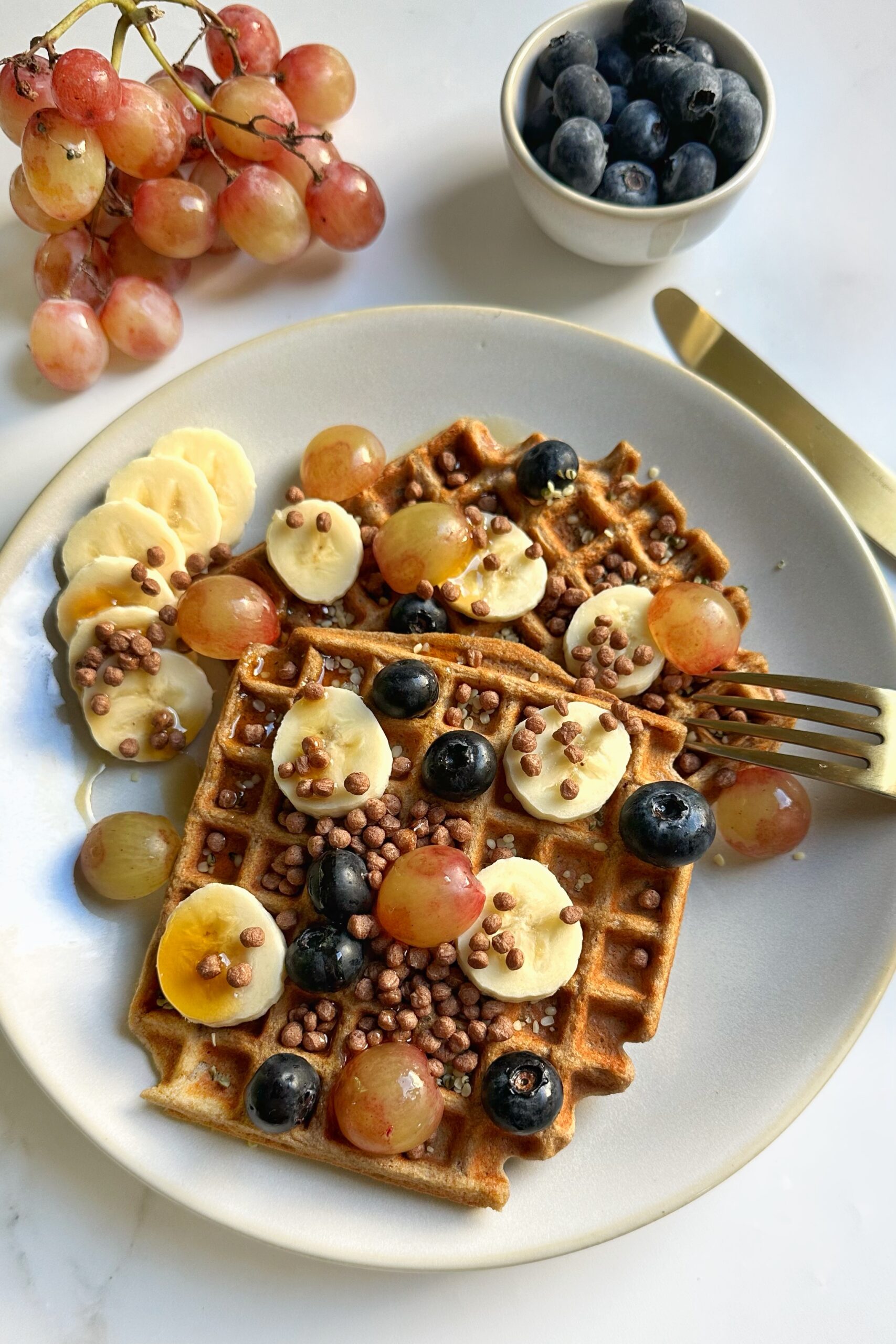 Eiwitrijke rode linzen wafels - Bonusvegan